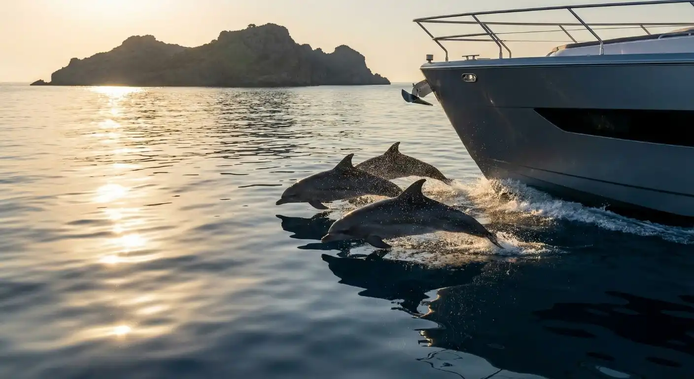 Dolphin Island (zijkant): geheime route geleid door dolfijnen | Limancepte